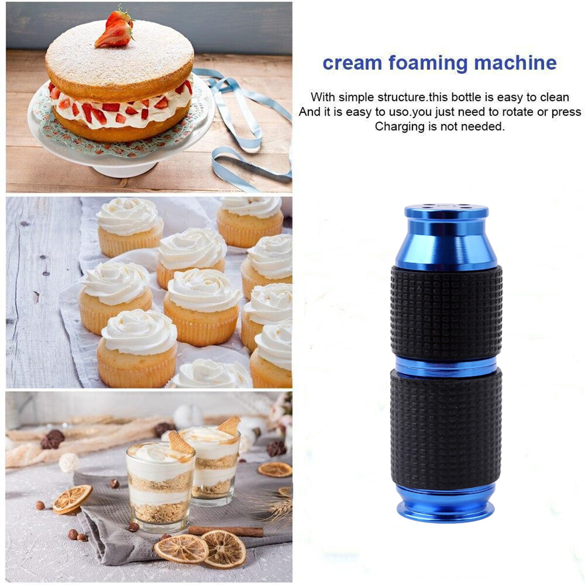 Portable Dispenser Cream Charger Foam Whipped Whipper Whip Coffee ...