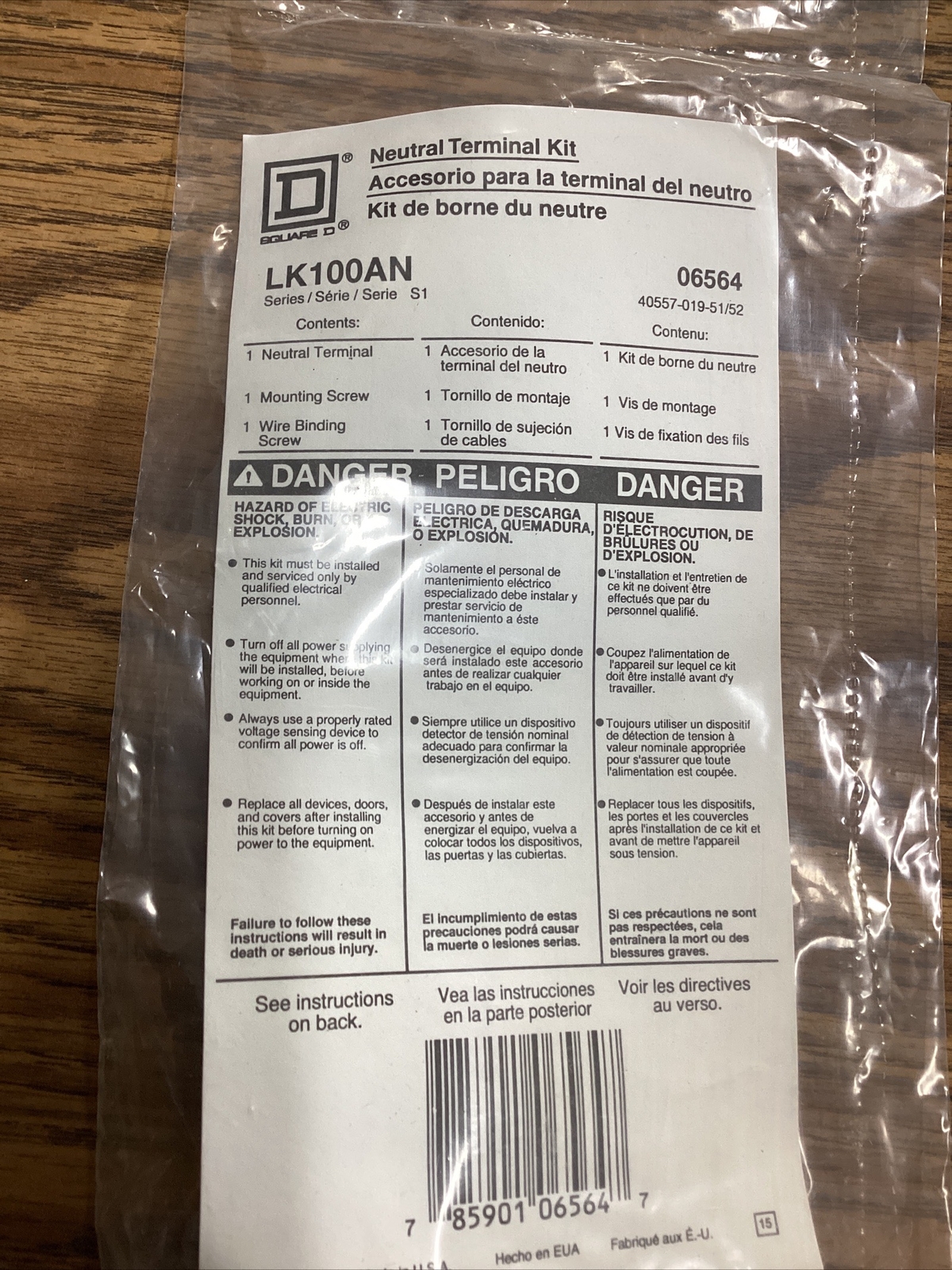 Square D Neutral Terminal Lug Kit LK100AN 06564 D14 for sale online | eBay