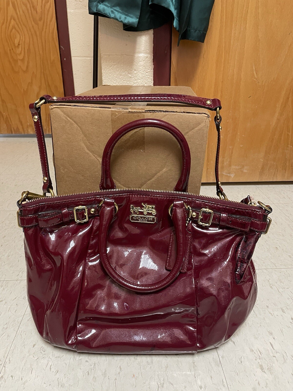 COACH Madison Patent Leather Medium Satchel Bag Purse… - Gem