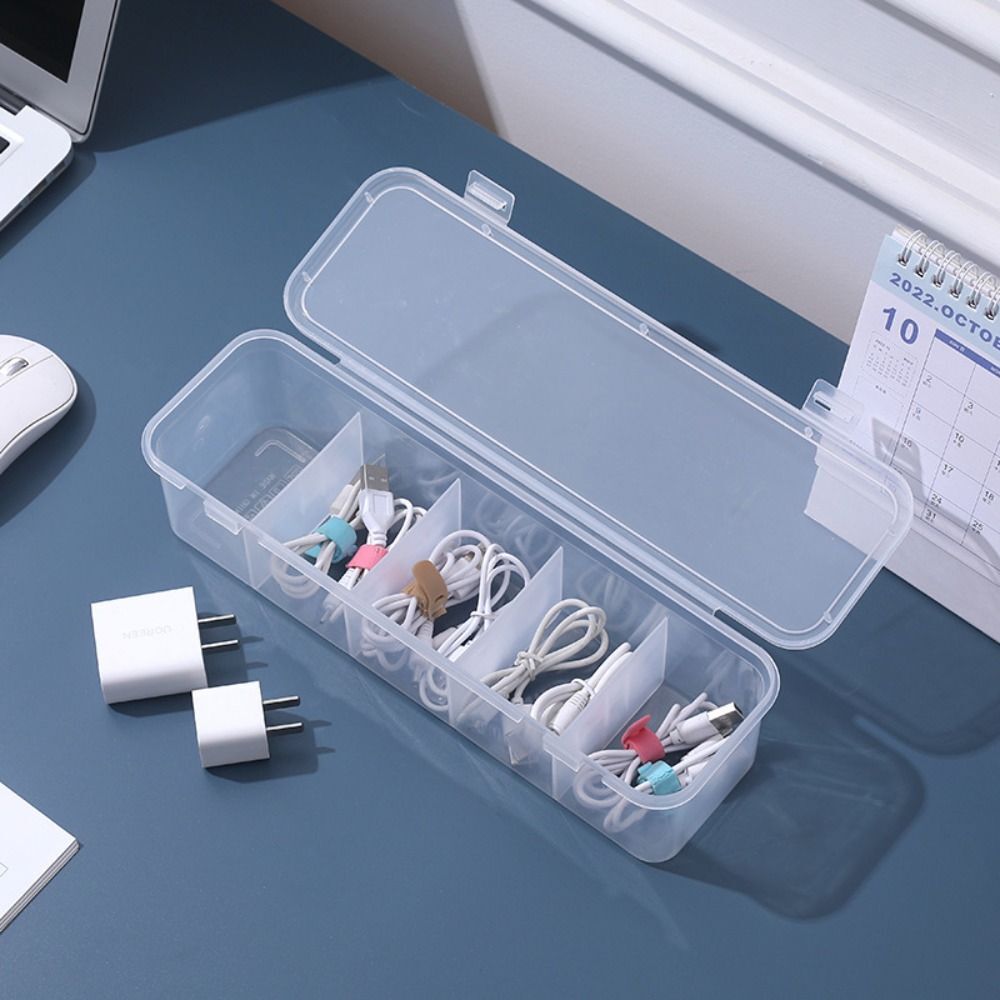 USB Charger Data Cable Storage Box Organizer Power Cord Buckle Desktop ...