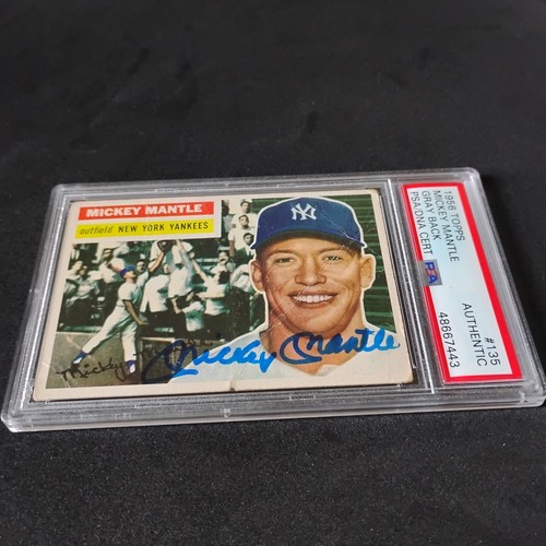 1956 TOPPS MICKEY MANTLE #135 Auto PSA DNA AUTOGRAPH | eBay