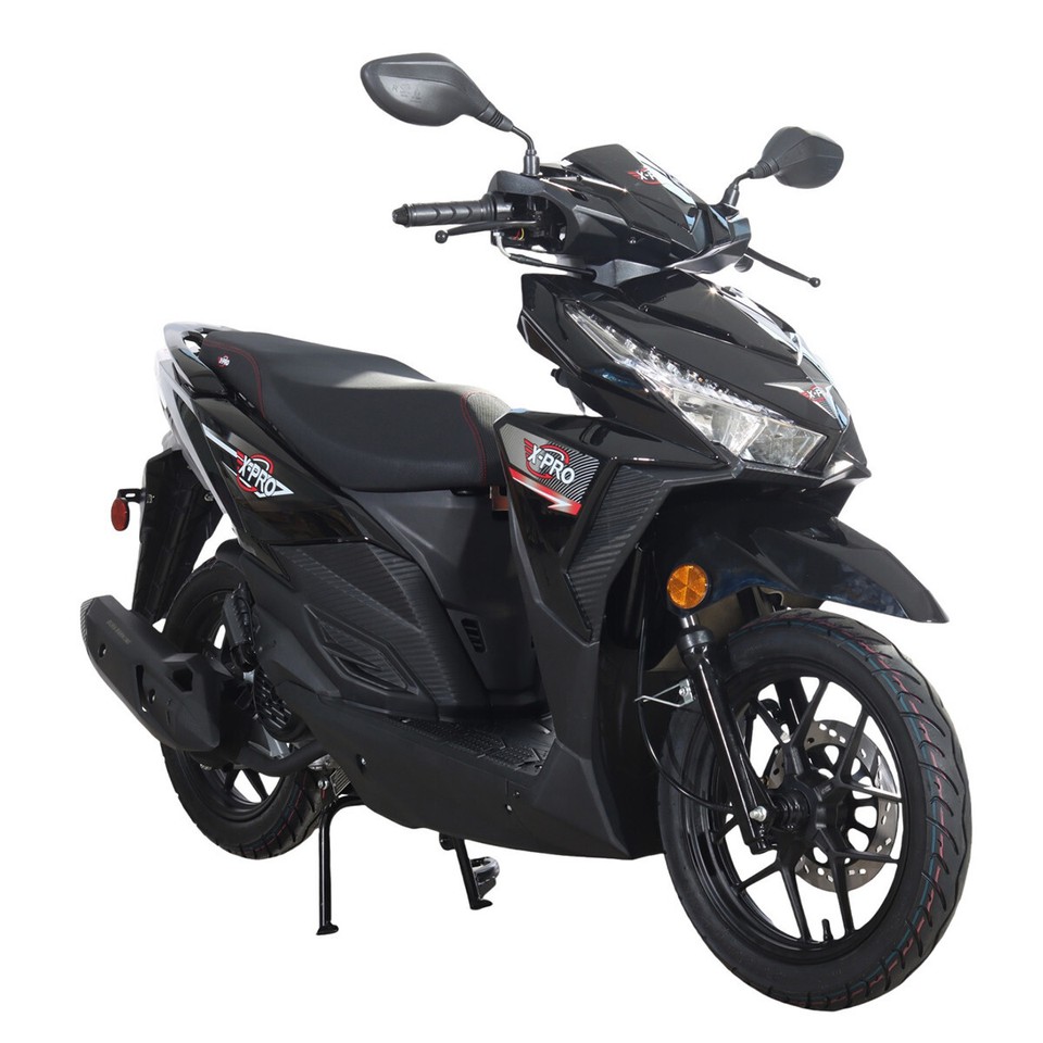 X-PRO Orion 200 Moped Scooter with 14" Alloy Wheels,Electric/Kick,LED ...