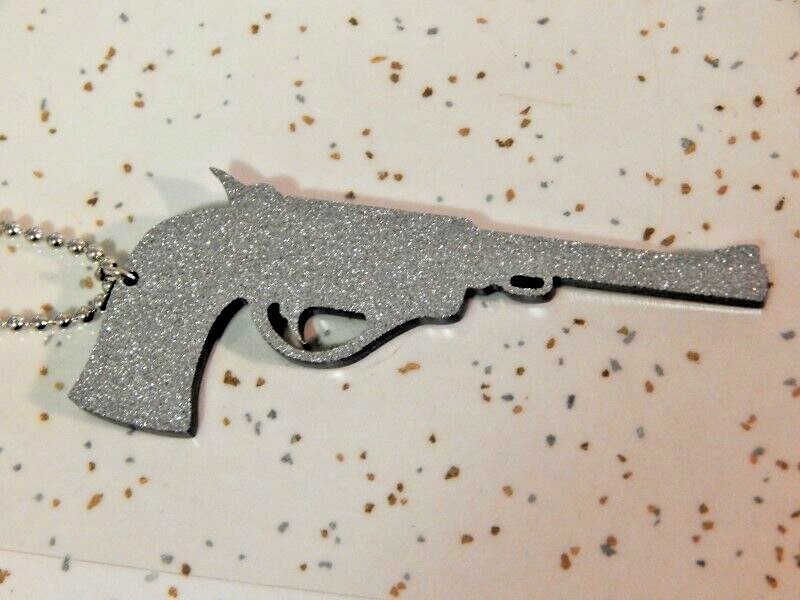 New Sourpuss Glitter Gun Revolver Charm Ball Chain Necklace Punk ...