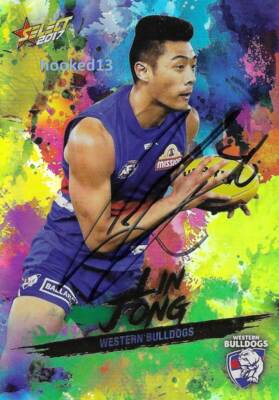 Signed Lin Jong Western Bulldogs Autograph 2017 Select Holofoil Card ...
