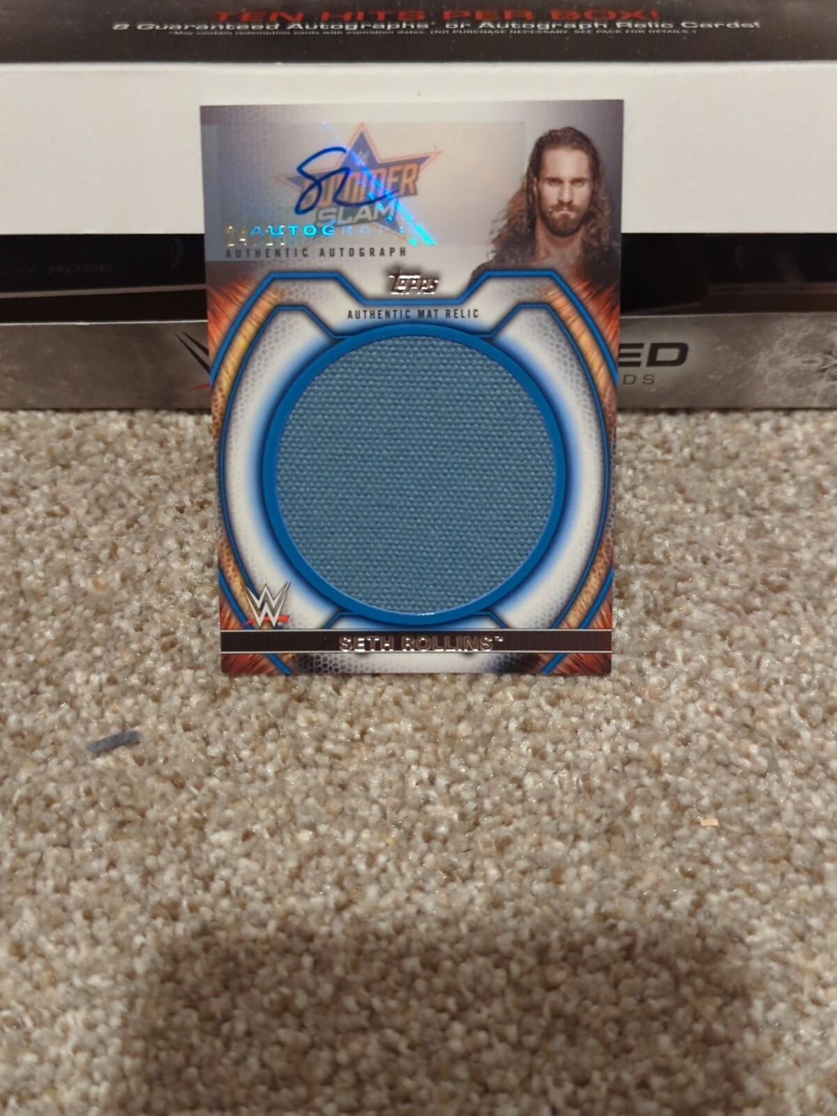 2021 Topps WWE Undisputed - Superstar Mat Relic Autographs Seth Rollins ...