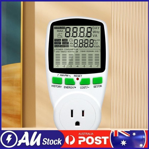 AC Power Meter Socket Max Working Current 16A 0.000KWh-9999KWh for ...