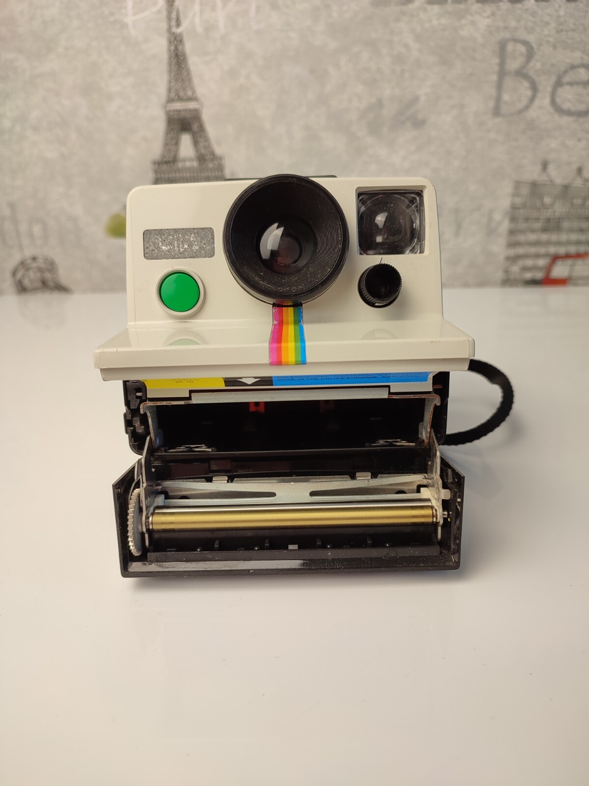 Vintage Polaroid OneStep White Rainbow Stripe Instant Camera POLAROID ...