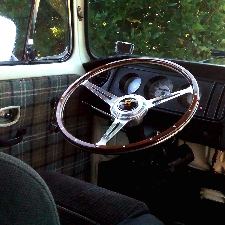 Wolfsburg Steering Wheel T2 Wood Bay Window for VW Late Bus Camper 17 ...