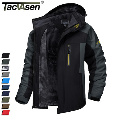 Men's Outdoor Ski Snow Jacket Mountain Hiking Warm Fleece Lined Winter ...
