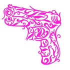 Pistol Decal Pink Sticker for Car, Yeti, Laptop, Travel Mug, Tumbler | eBay