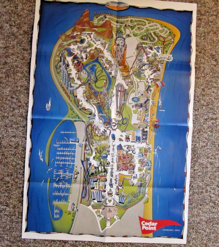 NEW 2024 Cedar Point Amusement Park ~ POSTER SIZE Park Map with new TT2 ...