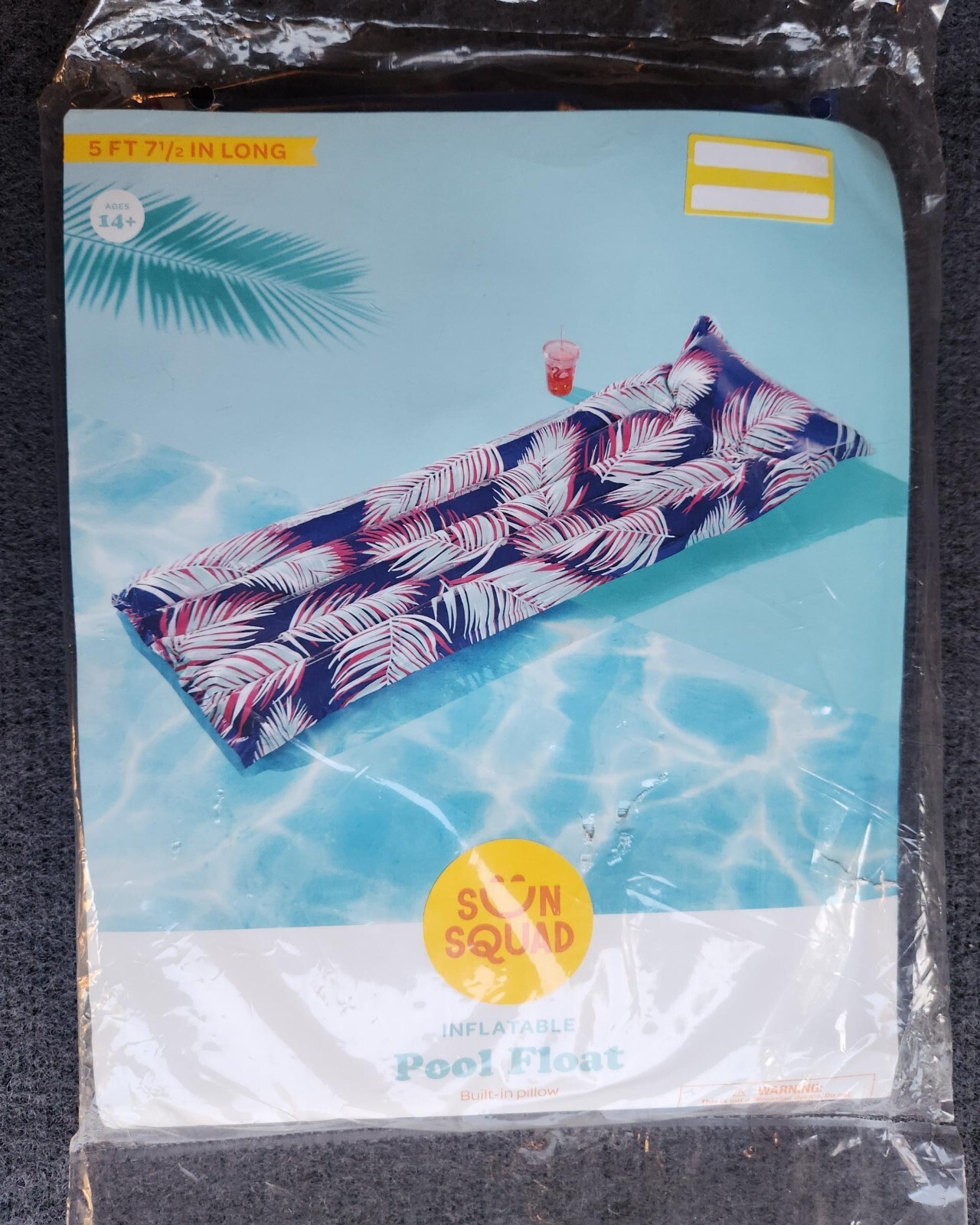 New - Sun Squad - Inflatable Pool Float - 5 Feet 7 1/2 Inches Long ...