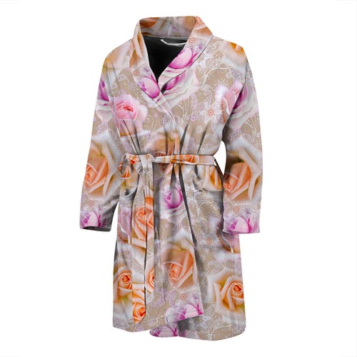 Rose Pattern Print Design RO011 Men Bathrobe | eBay Australia