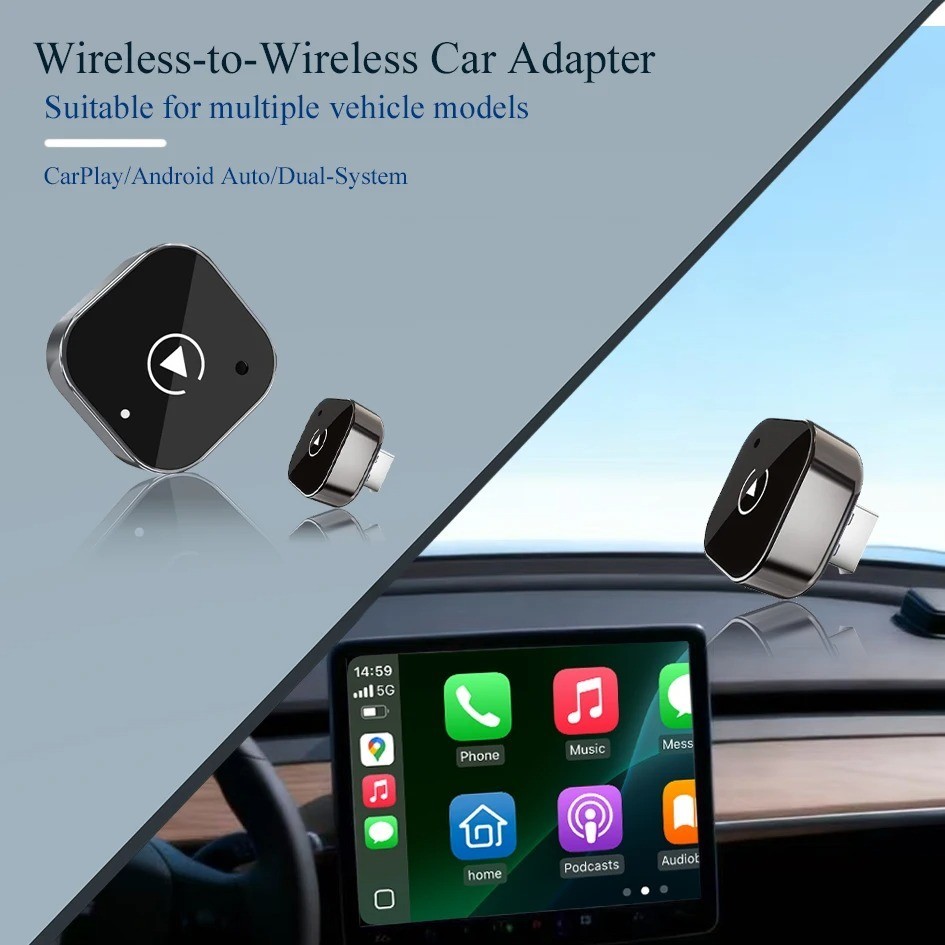 Wireless Android Auto Adapter Carplay Adapter USB Car Dongle Connect ...