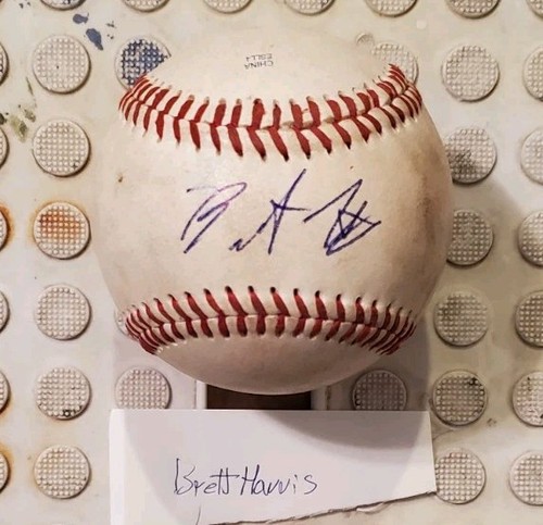 Autographed Baseball game used BRETT HARRIS Oakland A's | eBay