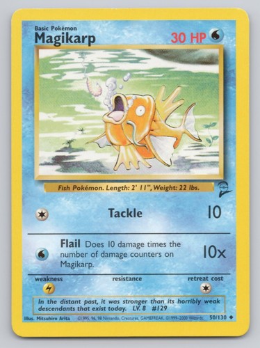 Magikarp 050/130 - Base Set 2 - Regular - Pokémon TCG - Vintage ...