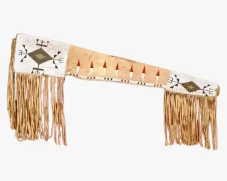 Native American Indian Beaded Rifle Scabbard Sioux Style Suede Leather ...