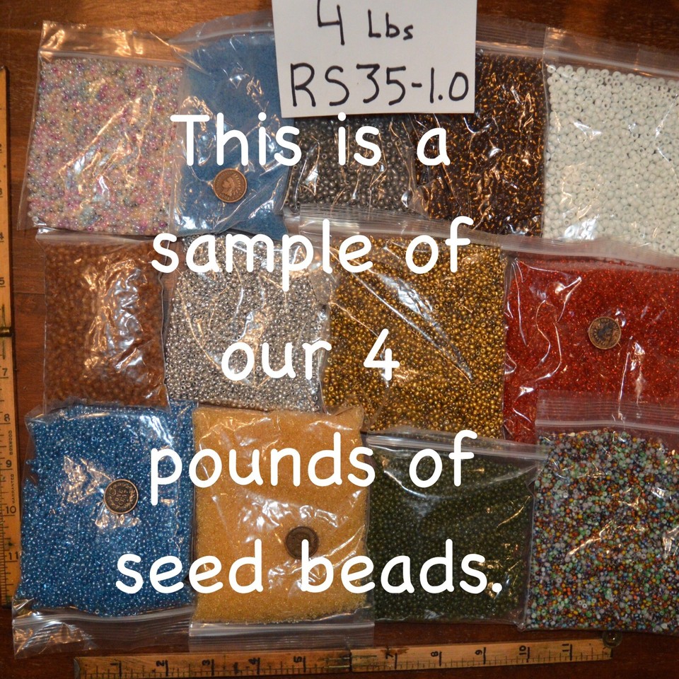 Large Huge Lot 4 Pounds Jewelry Making NWOT Seed Beads Glass Random ...