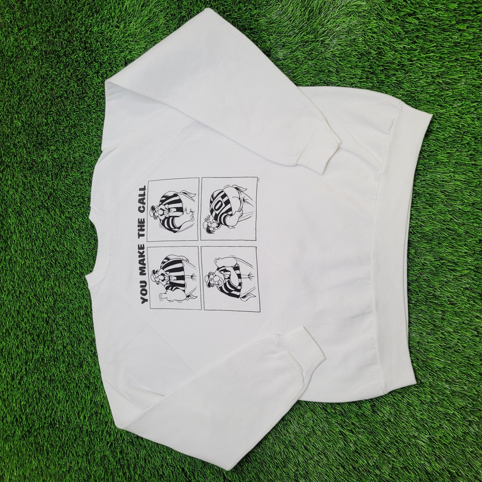 Vintage 90s Funny Angry Goofy Referee Raglan Sweatshi… - Gem