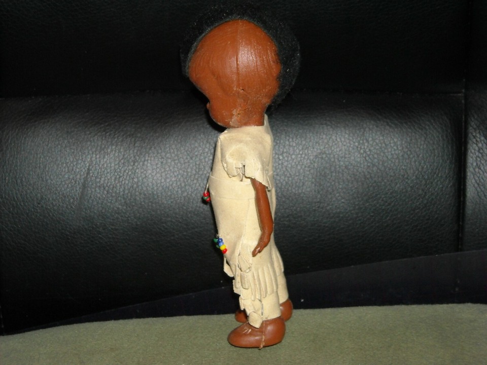 6" vintage plastic mohawk American Indian doll tourist trade rest stop ...