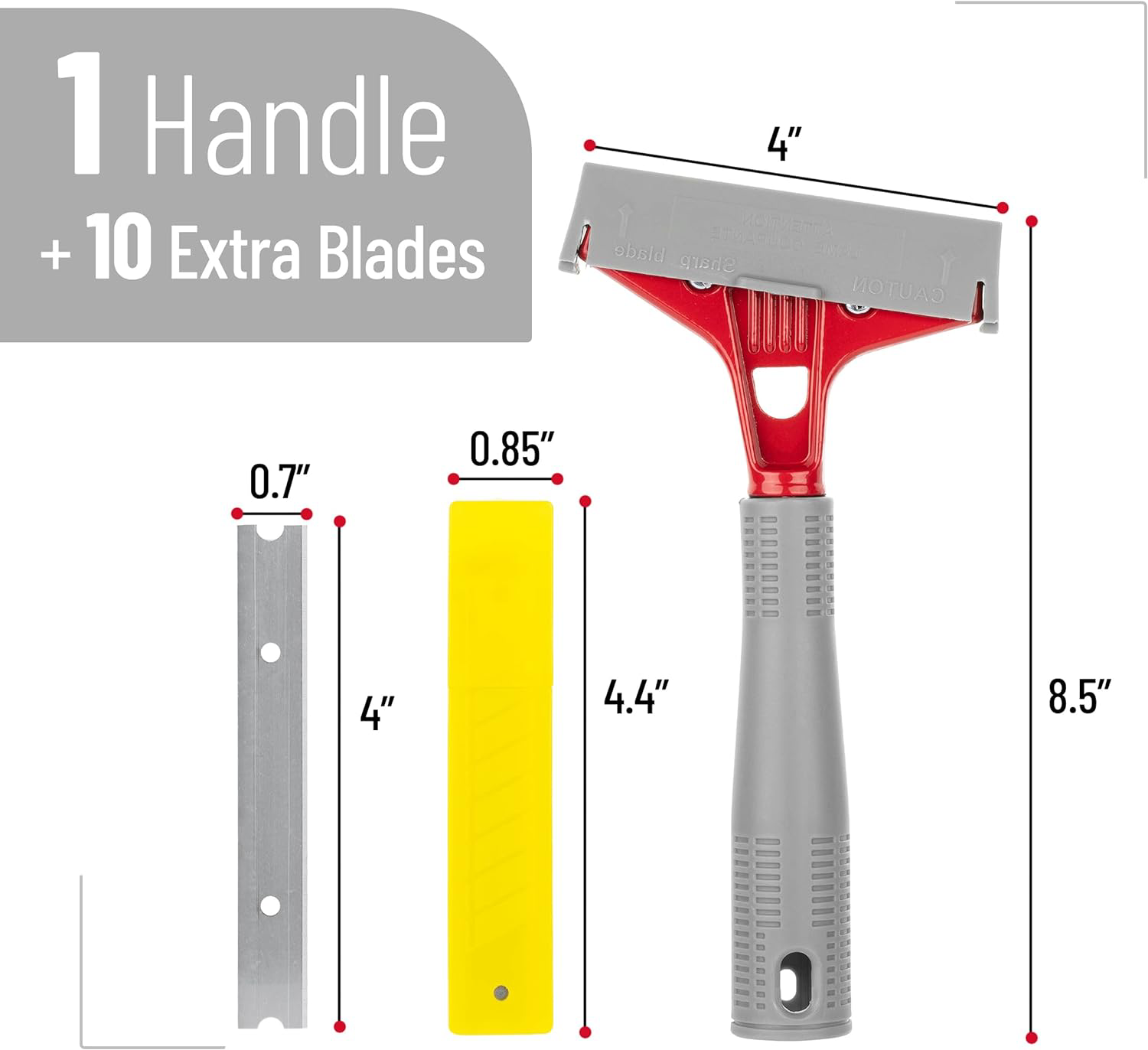 Bates- Razor Blade Scraper, 4" Scraper Tool with 10 Extra Scraper ...