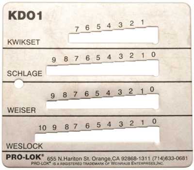 PRO-LOK SCHLAGE-KWIKSET WEISER-WESLOCK KEY DECODER | eBay
