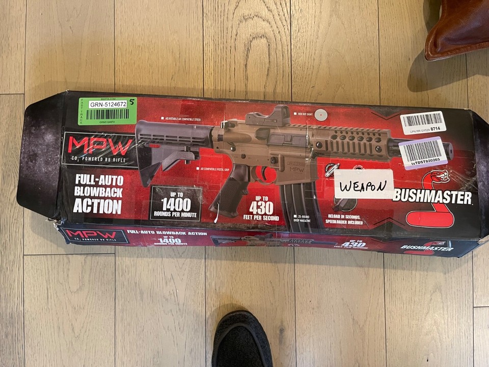 Crosman Bushmaster MPW Full Auto CO2 .177 Cal BB Air Rifle With Red Dot ...