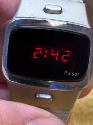 Pulsar Time Computer Inc. USA Digital LED watch vintage 7.25" Original ...