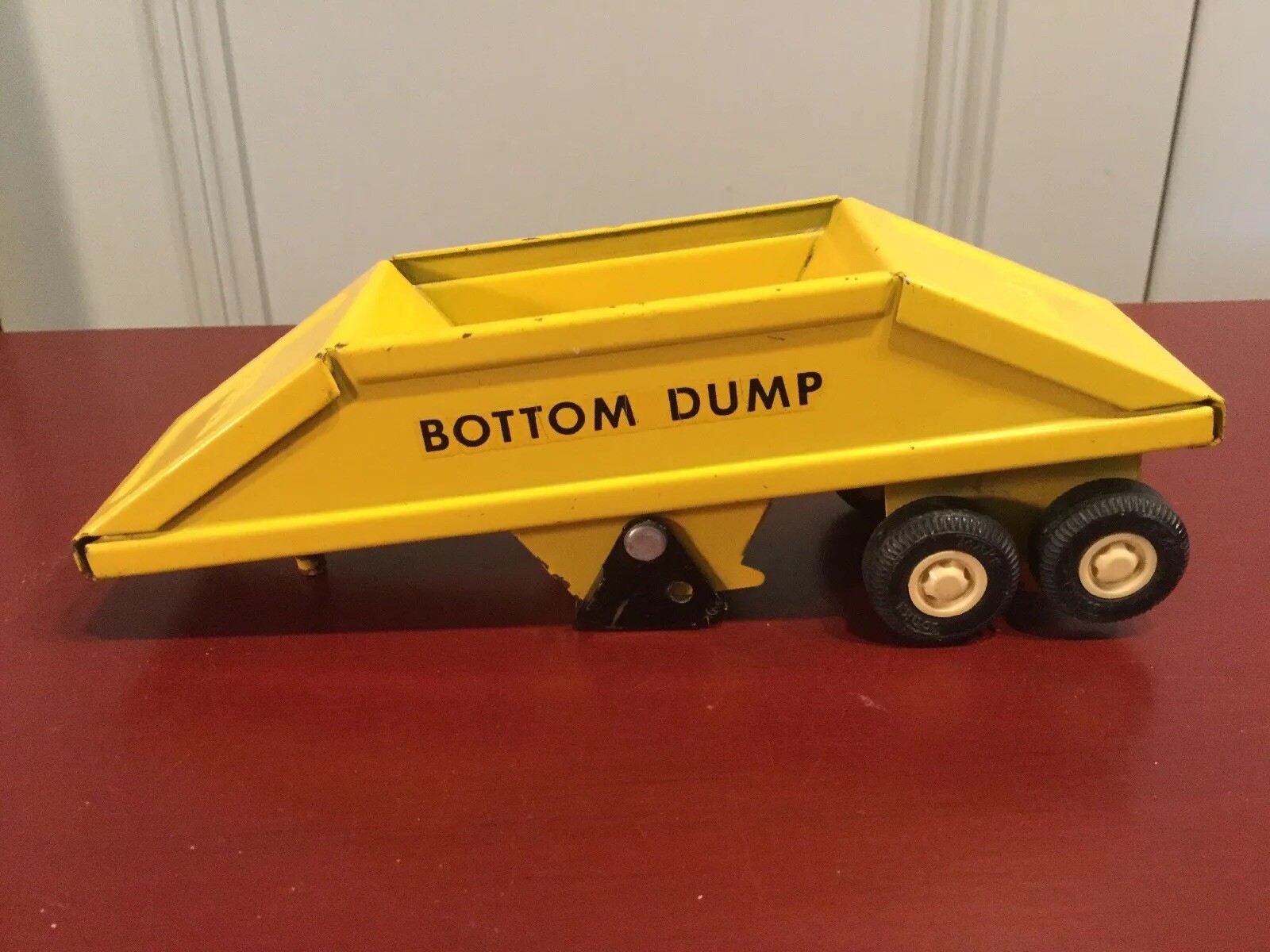 Vintage Tonka Mini Bottom Dump Tractor Trailer Yellow Pressed Steel Toy ...