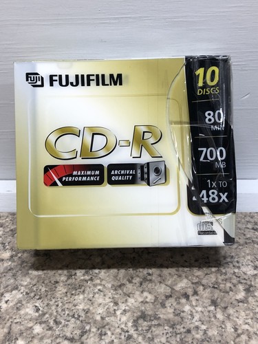Fujifilm CD-R 10 Pack blank Recordable Compact Disk 80 Min NEW Sealed ...