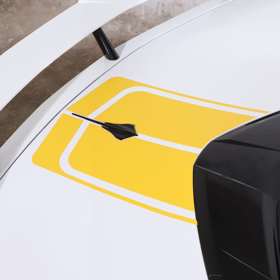 For 20-21 C8 Corvette Yellow Racing Stripes Overlay Graphic Decal Vinyl ...