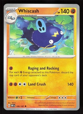 Whiscash 109/197 Uncommon SV03: Obsidian Flames | eBay