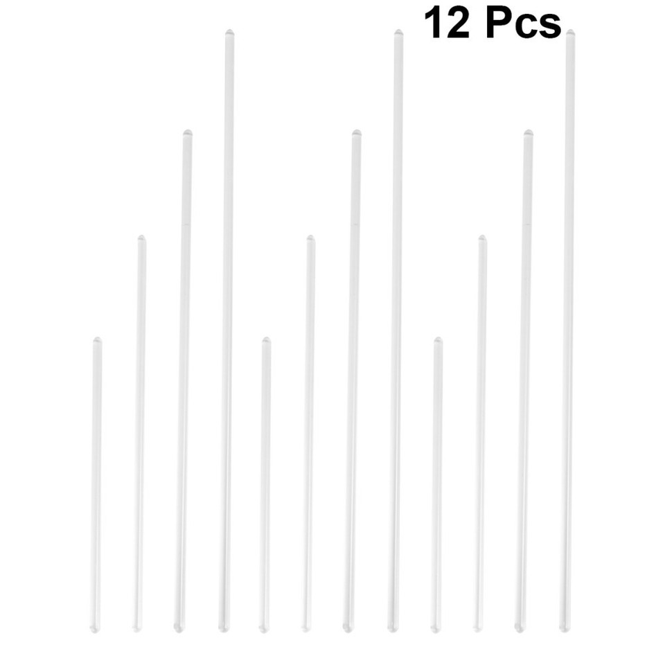 12 Pcs Laboratory Stirring Transparent Sticks Round Head Stirer Glass ...