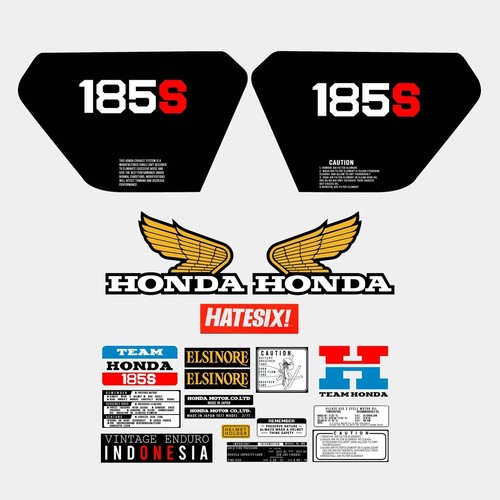Sticker Emblem Honda XL 185s 1982 Side Cover Fuel Gas Tank Complet | eBay