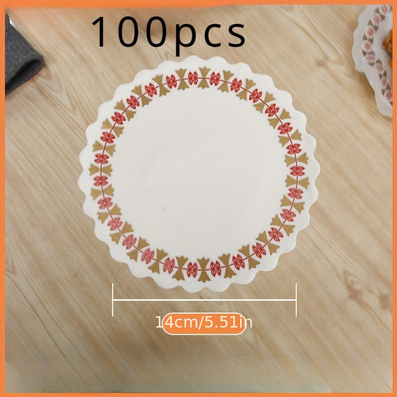 100PCS Floral Round Fried Food Pad Doilies Paper Lace Placemats ...