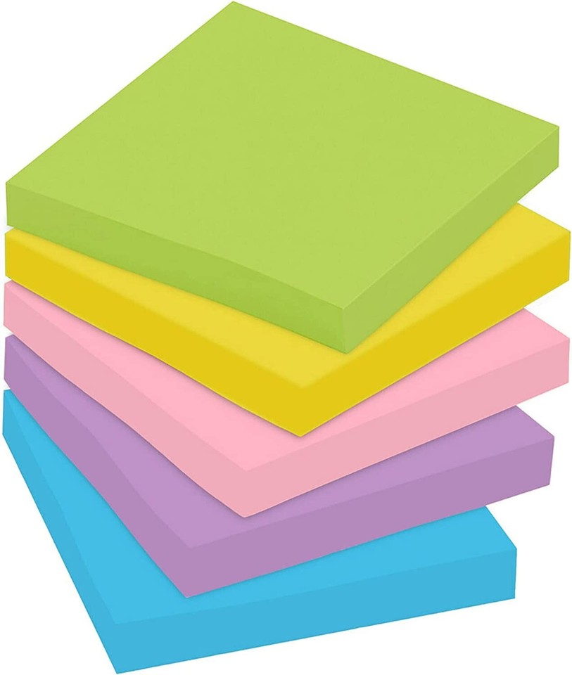 Post-it Notes Ultra Color Notes, 3 x 3, Five Colors, 5 Pads 2 Pack | eBay