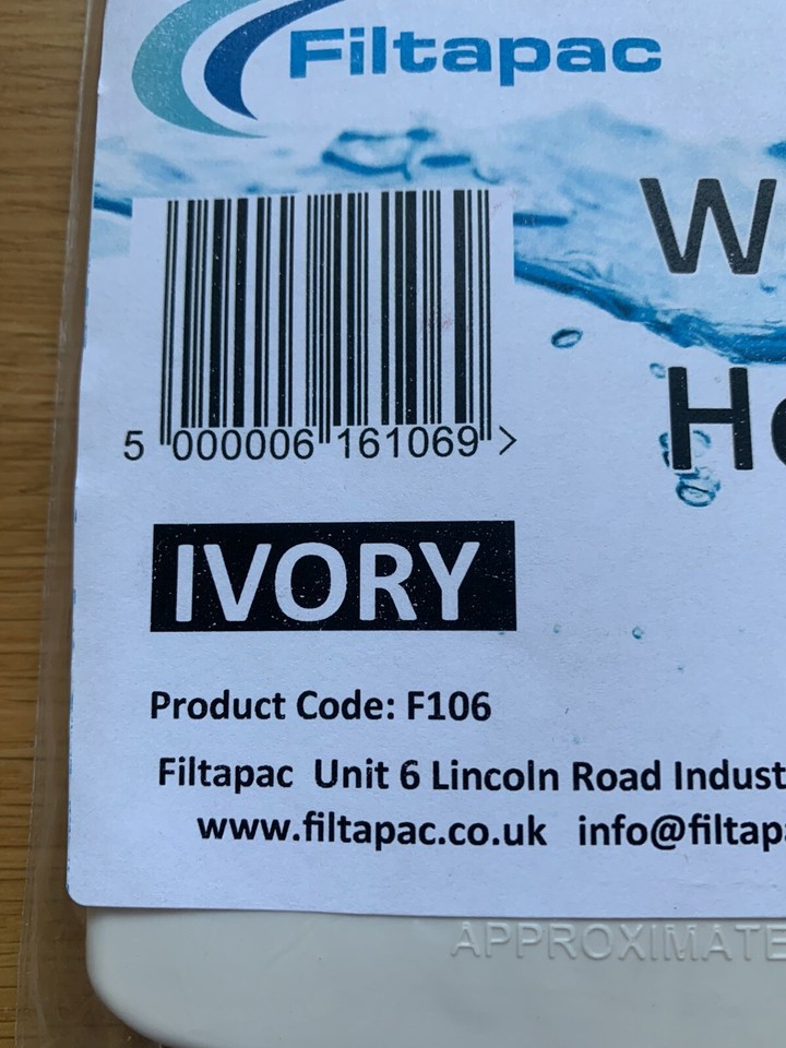 Truma Filtapac Crystal 2 Water Inlet Housing Flap & Pins Ivory Caravan ...