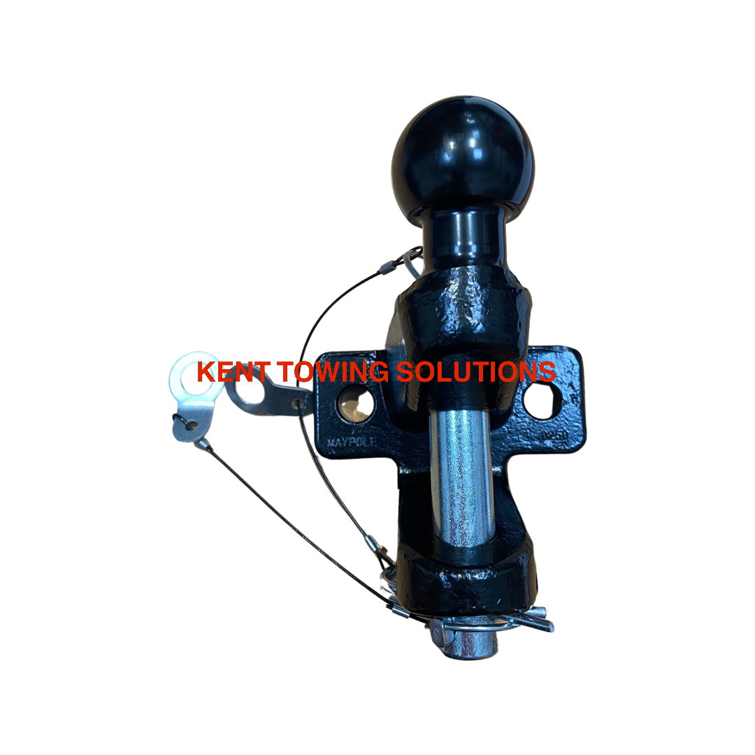 NEW 50mm Tow Ball and Pin Hitch Black D20 Kn S350 Kg Maypole MP087 ...