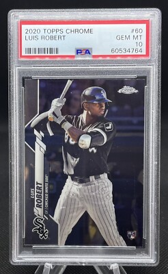 Luis Robert ROOKIE CARD PSA 10 🔥 2020 Topps CHROME GRADED GEM MINT! RC ...