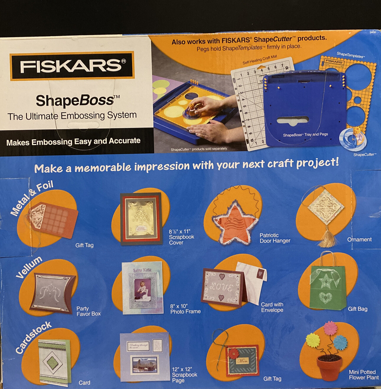 Fiskars ShapeBoss Embossing System Complete Plus 2 Extra Stencils ...