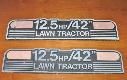 12.5 HP 42 Lawn Tractor Badges Two Equipment Emblems Hard Plastic | eBay