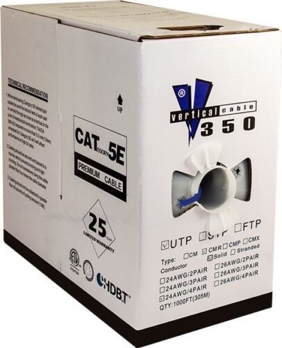 CAT5E BULK SOLID UTP BARE COPPER CABLE 350MHZ 24AWG 1000FT 8 colors | eBay