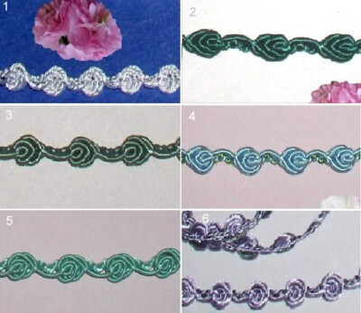 Gimp Trim Rosebud Chain 8 - 16 Yard x 1/4" Green White 33X Buy 3 Trim ...