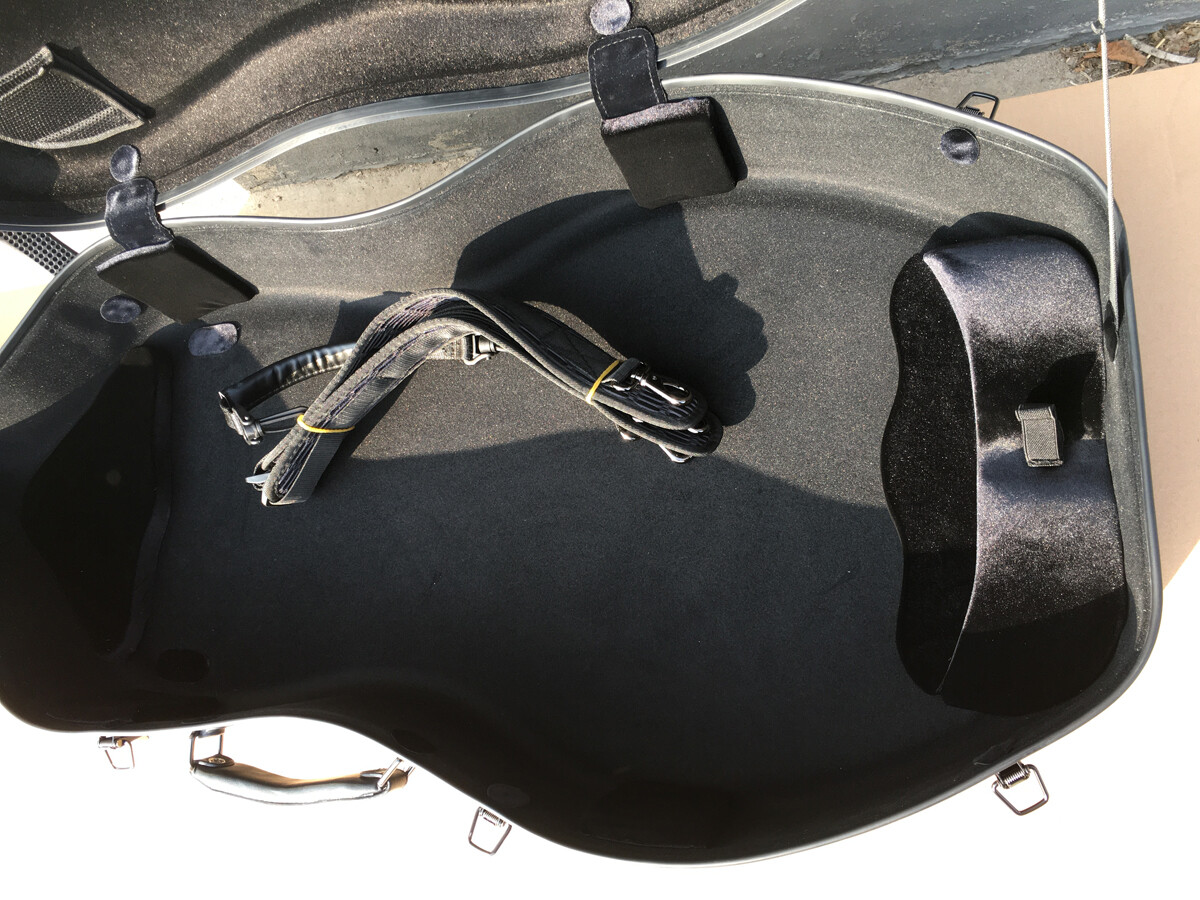 Black Advance Cello Case 4/4 Carbon Fiber Cello Box 2 wheels Strong ...