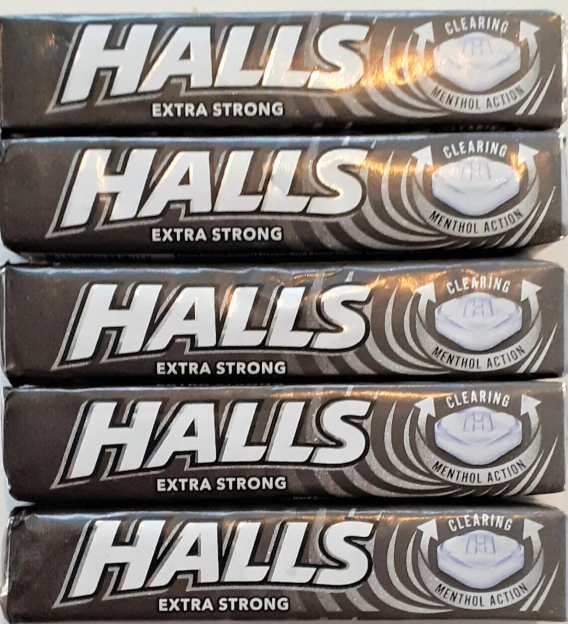 Halls Extra Strong Mints/Clearing menthol action Sore Throat Cough ...