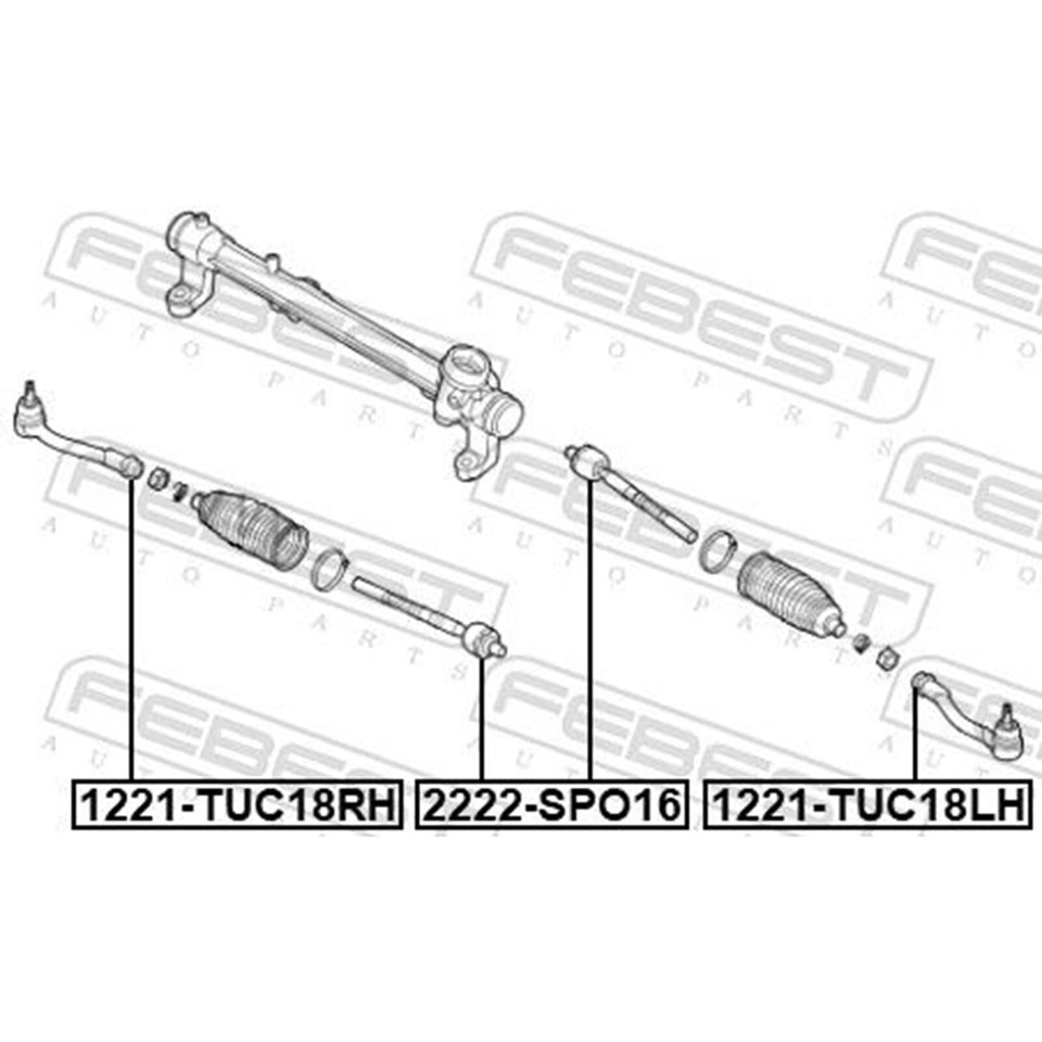 2x FEBEST Rotule Axiale Barre de Couplage Direction Pour Hyundai IX35 ...