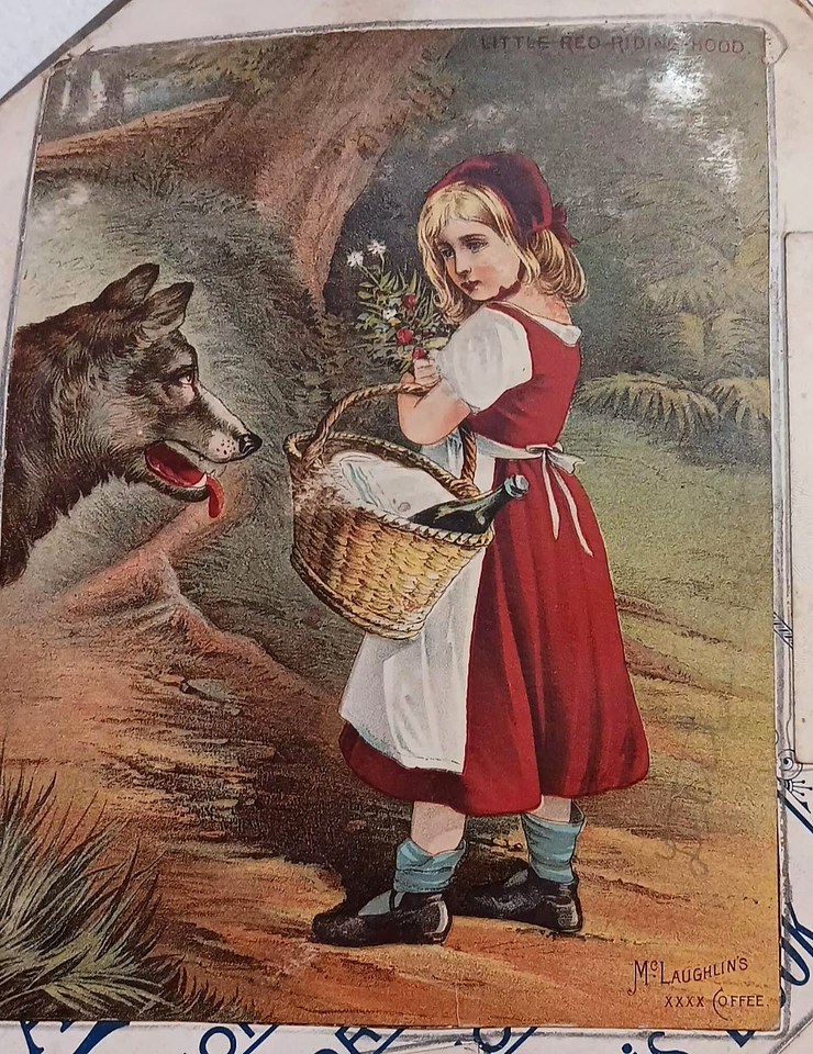 Antique 1890s SCRAP BOOK Trade Cards McLaughlins Coffee Black Americana ...