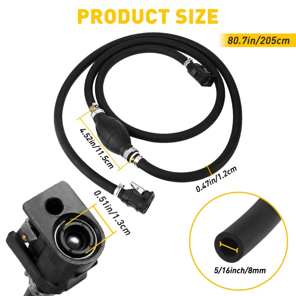 Universal Fit OUTBOARD Marine Boat 5/16"Gas Fuel Line Hose Assembly ...