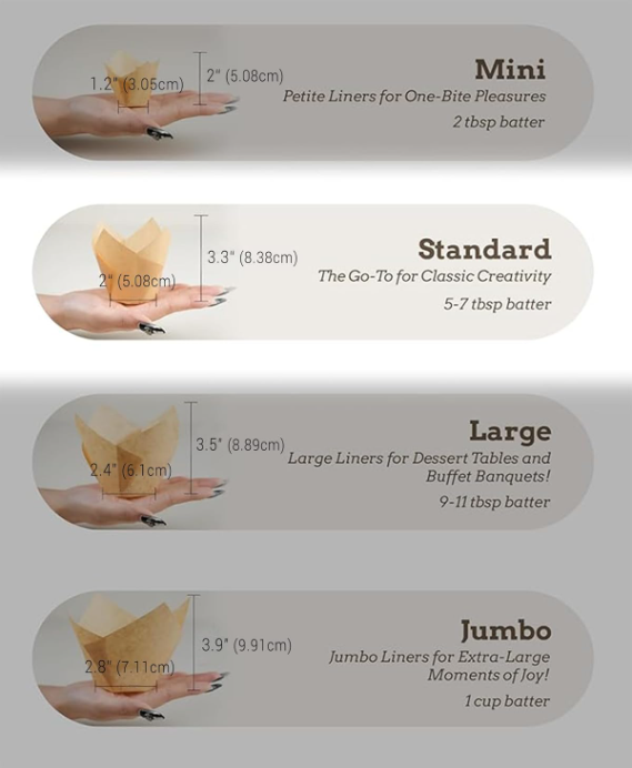 Nordic Paper 200pcs Tulip Cupcake Liners for Baking Cups EU Parchment ...