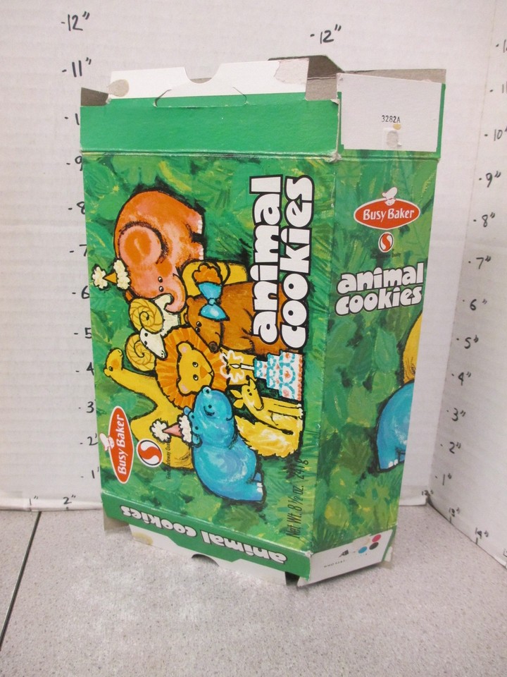 ANIMAL COOKIES box 1970s Safeway Busy Baker camel lion hippo fox ...